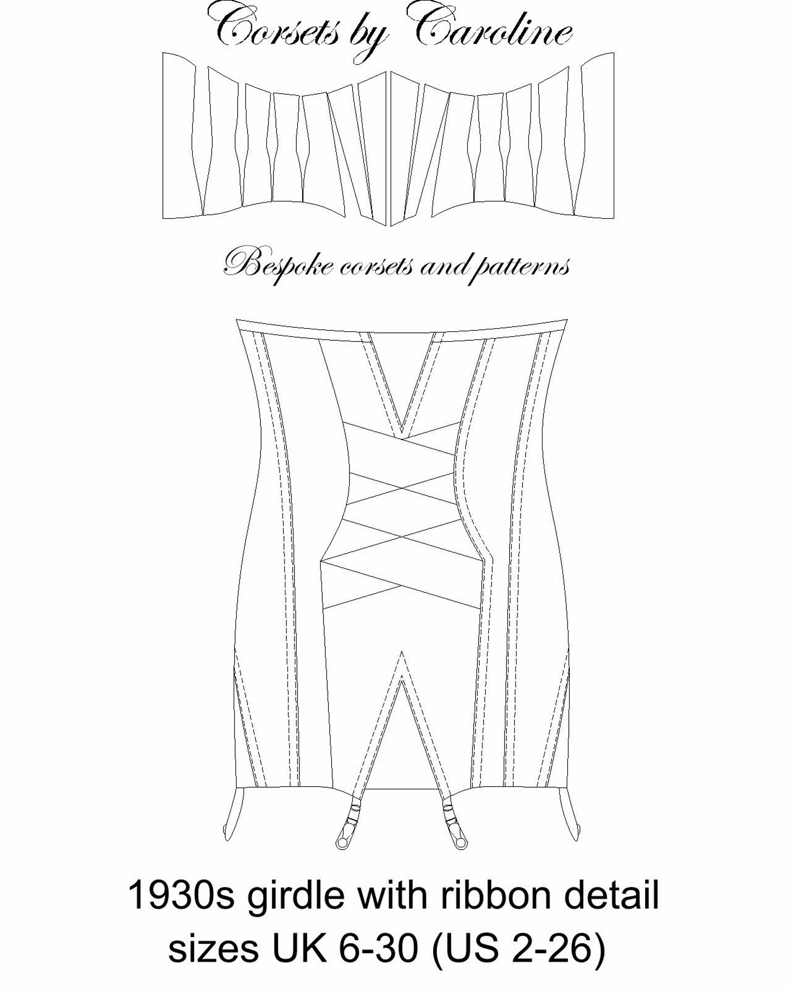 1930s Girdle Pattern With Ribbon Detail -sizes UK6-30/ US 2-26 - Etsy