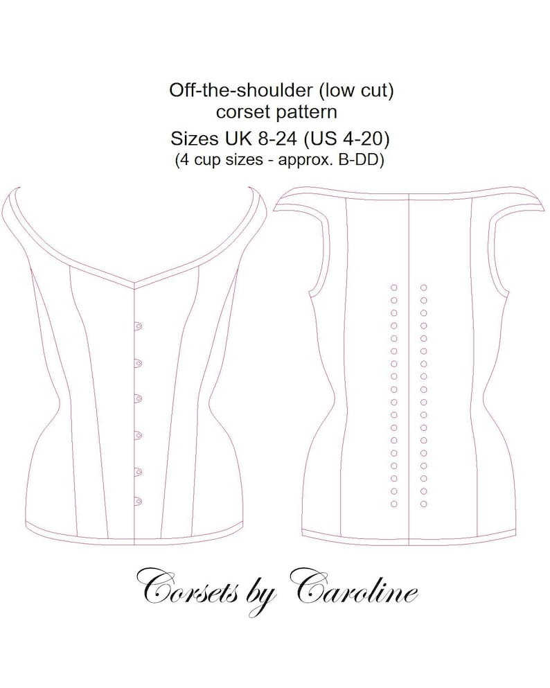 Corset Pattern! an Off-the-shoulder 12 Panelled Over-bust Corset ...