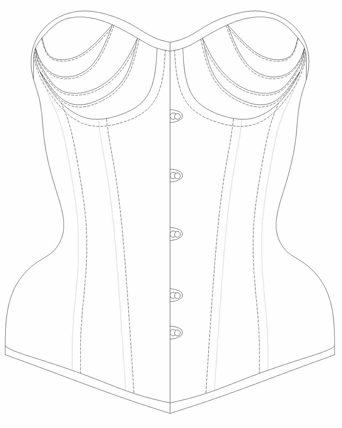Cupped 'crescent' Corset Pattern Size UK8-26 US | Etsy UK