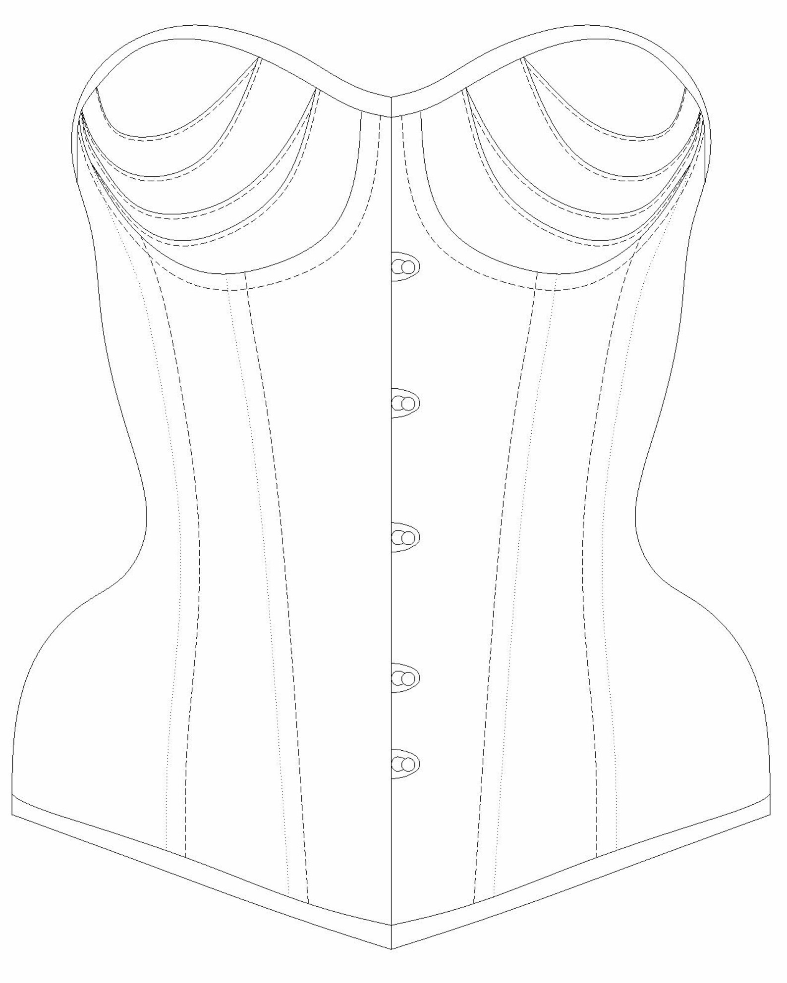 Cupped 'crescent' Corset Pattern Size UK8-26 US | Etsy UK