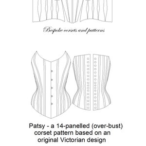 Corset Pattern Patsy the 14 Panelled Victorian Over-bust | Etsy UK