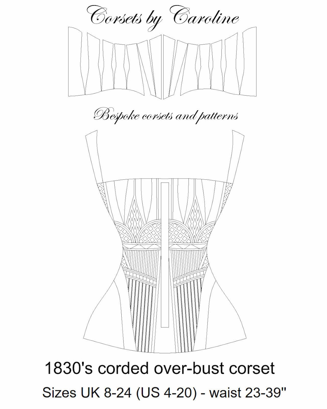 Corset Pattern Lydia an 1830's-inspired Corded - Etsy UK