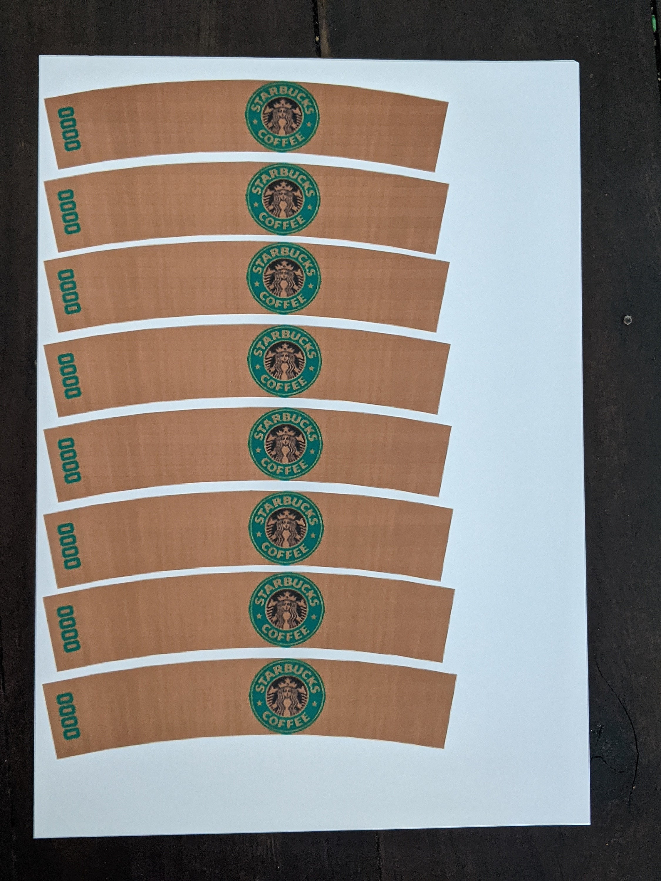 Starbucks Mini Coffee Sleeve Sheet - Etsy