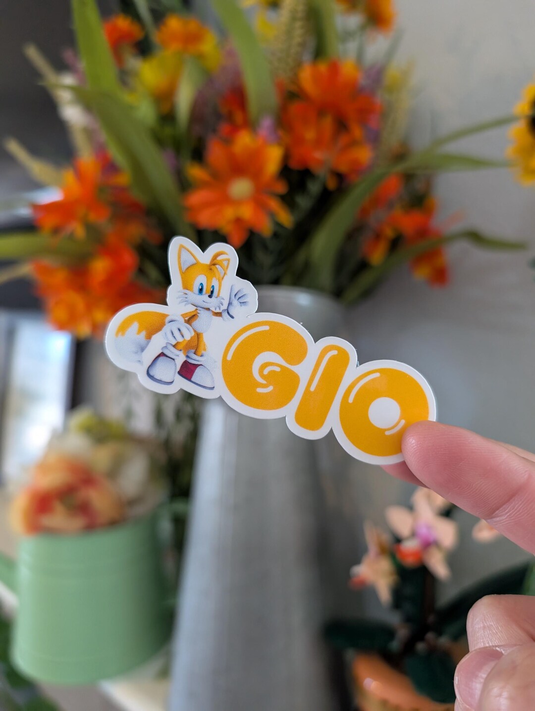 Custom Sonic, Tails, and Knuckles Name Sticker Waterproof for Laptop ...