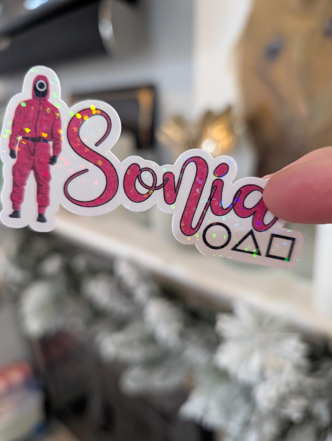 Custom Squid Game Name Sticker Waterproof - Etsy