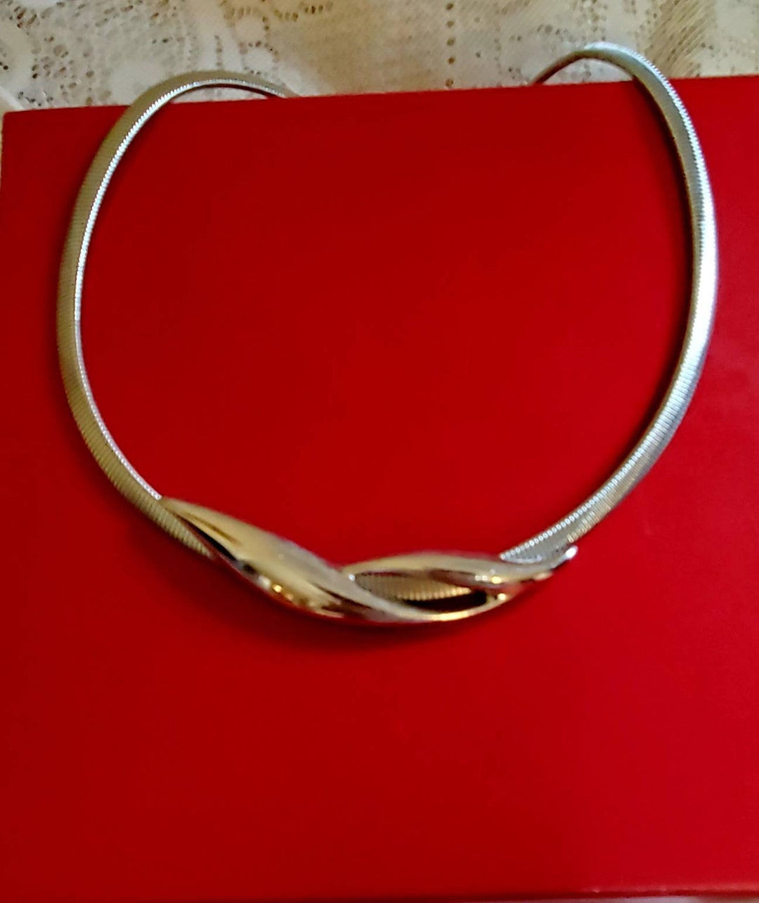 Silver Classic Choker, Omega Chain, Accent, Vintage, Silver Choker ...