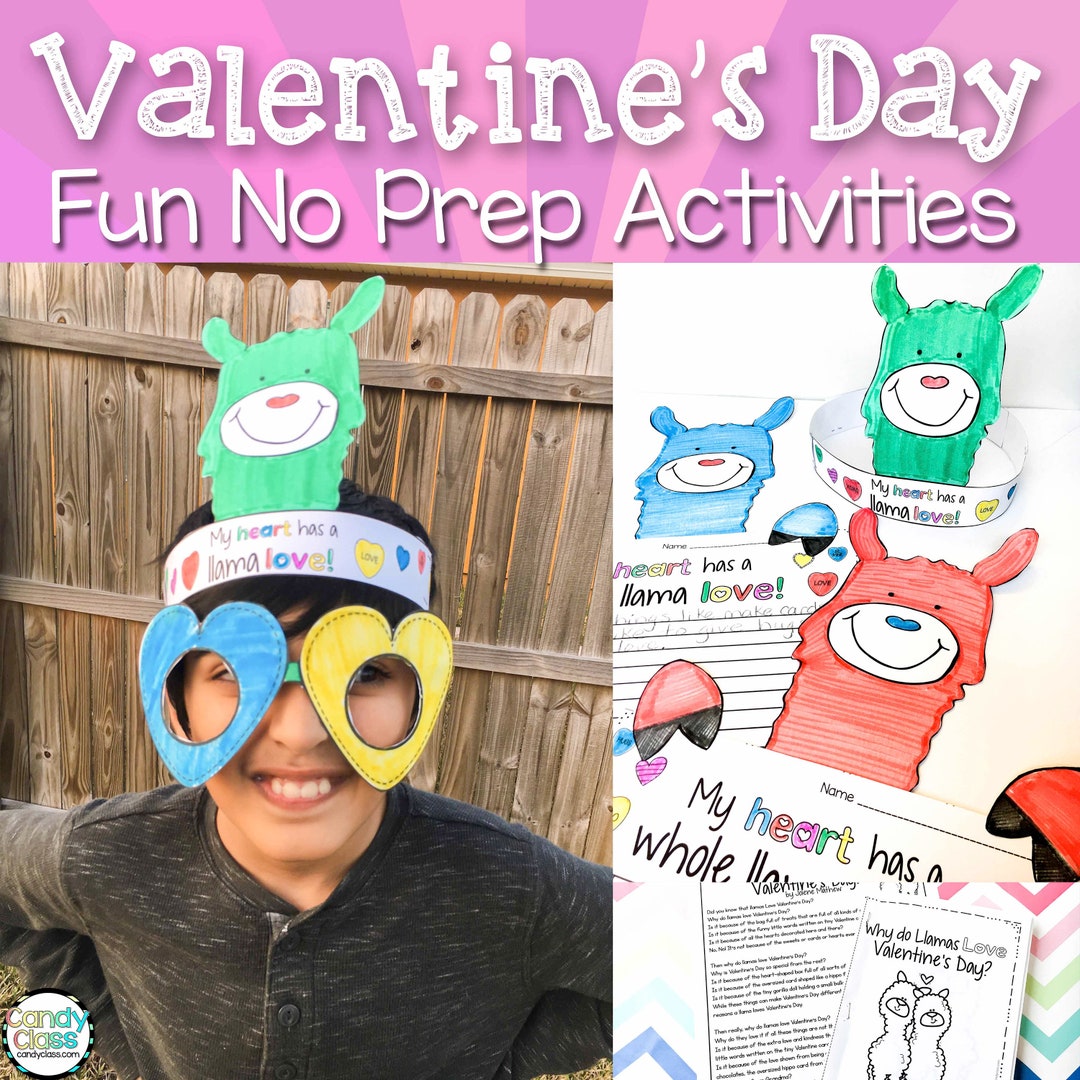 Valentine's Day Crafts for Kids Llama Valentine Valentine Learning ...