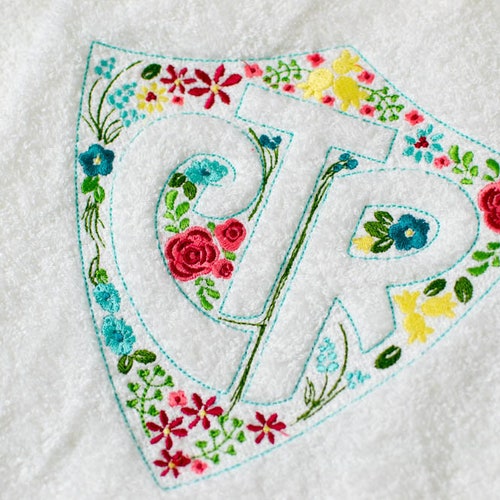 Floral CTR Machine Embroidery Design for Baptism Towel Gifts - Etsy