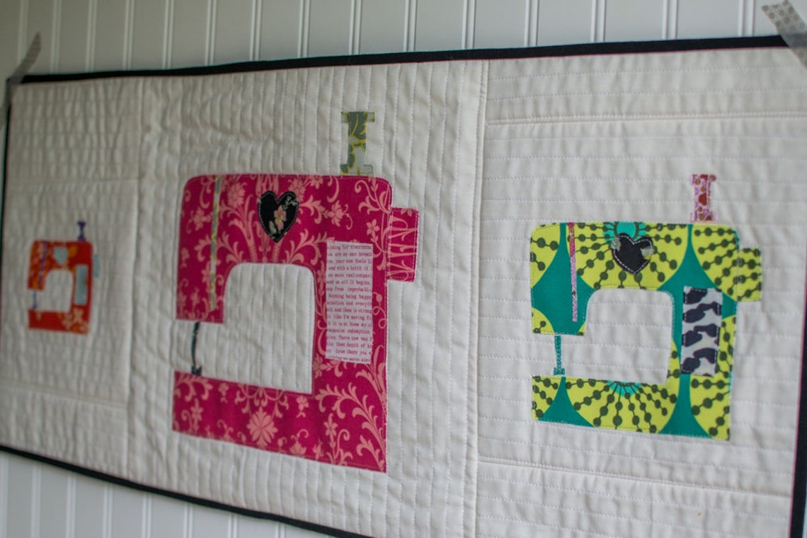 Love Sewing Machine Applique Pattern - 3 Sizes Included W/reverse - Etsy