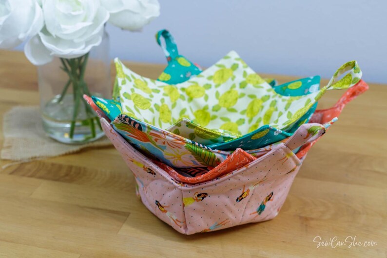 Soup Bowl Cozy Pattern PDF - 3 Sizes Microwave Safe Sewing Pattern ...