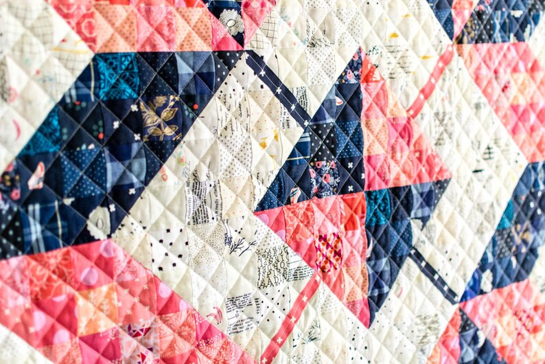 Cupid Missed Glitter Quilt Pattern - Low Volume Scrappy Strip Quilt ...