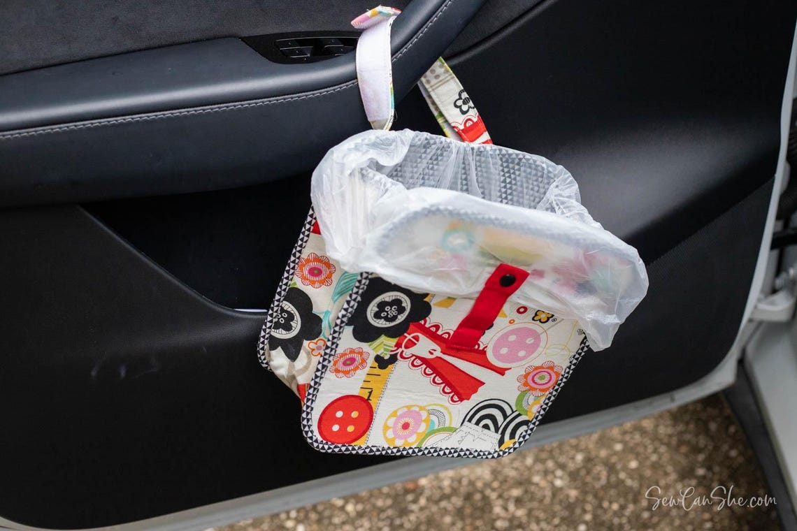 DIY Car Trash Can Sewing Pattern - Easy Auto Garbage Bag PDF - Keep ...