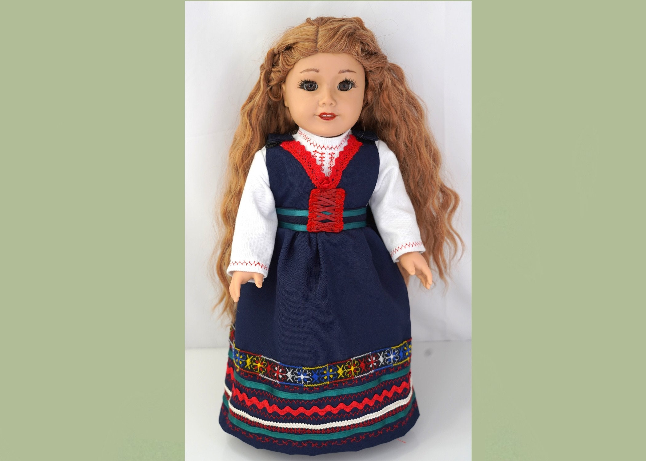 Traditional Norwegian Bunad Outfit Fit American Girl and Other 18 Dolls ...