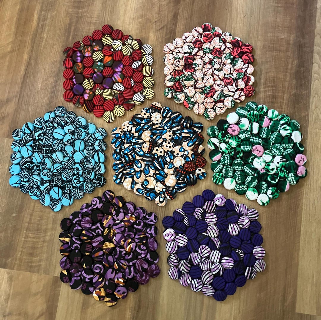 Hand-sewn Trivets | Made From Bottle Caps | Support Grace Gardens ...