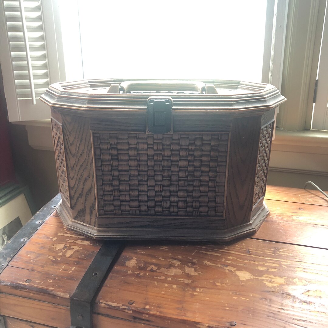 Vintage Lerner Faux Wicker Sewing Box - Etsy