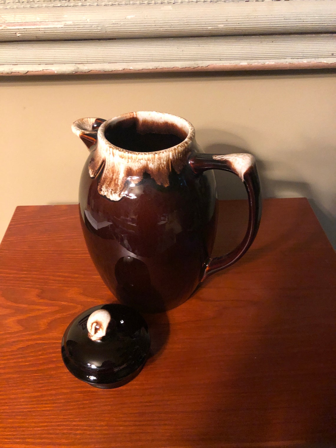 Vintage Pfaltzgraff Brown Drip Pitcher - Etsy