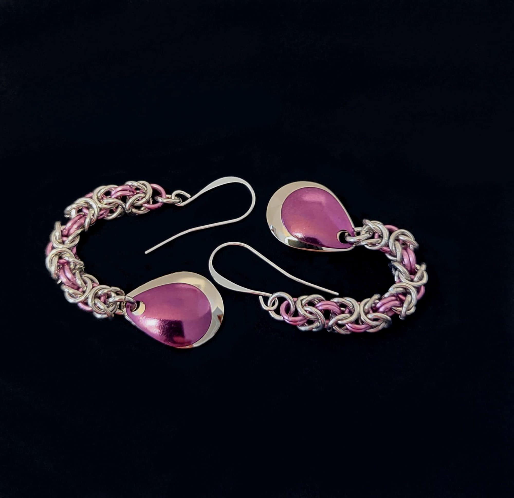 Byzantine Mermaid Scale Chandelier Earrings Purple Silver - Etsy