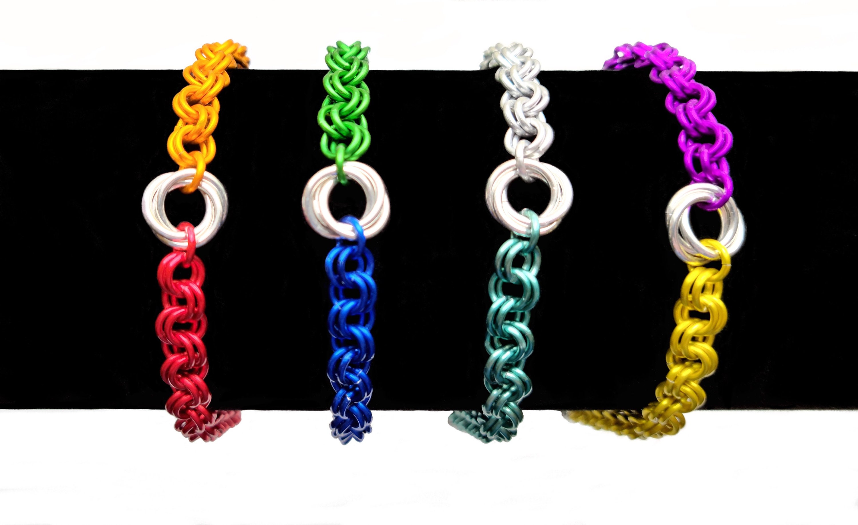 Colorful Mobius Chain Mail Stacking Bracelet | Etsy