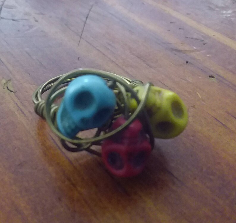 Wire Wrapped Skull Ring - Etsy