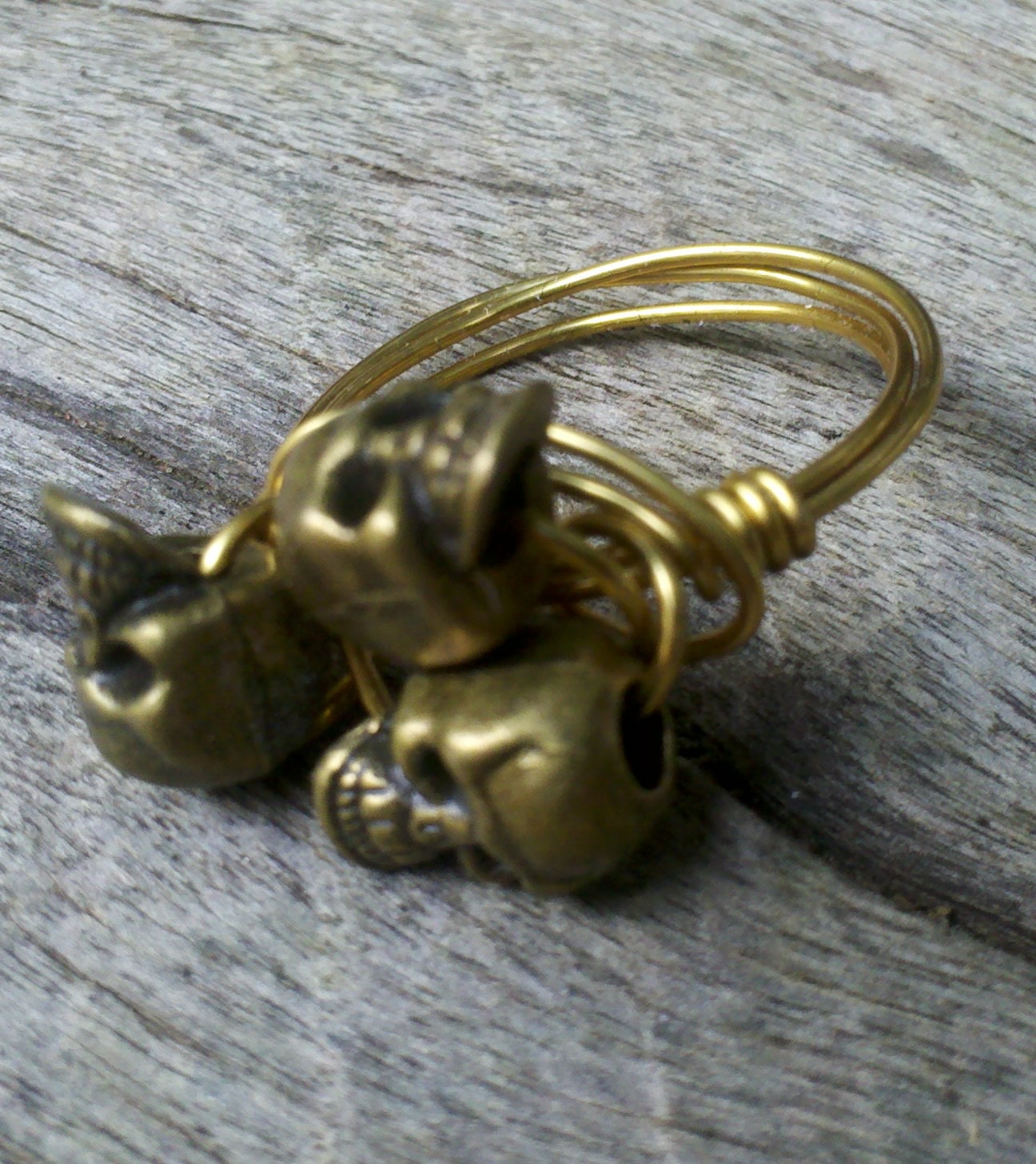 Wire Wrapped Skull Ring - Etsy