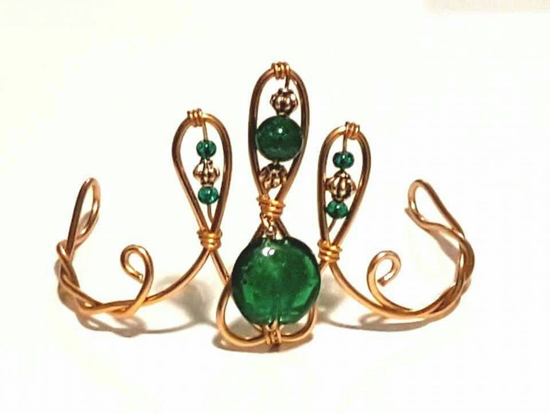 Mini Wire Wrapped Tiara With Beads Bun Sized - Etsy