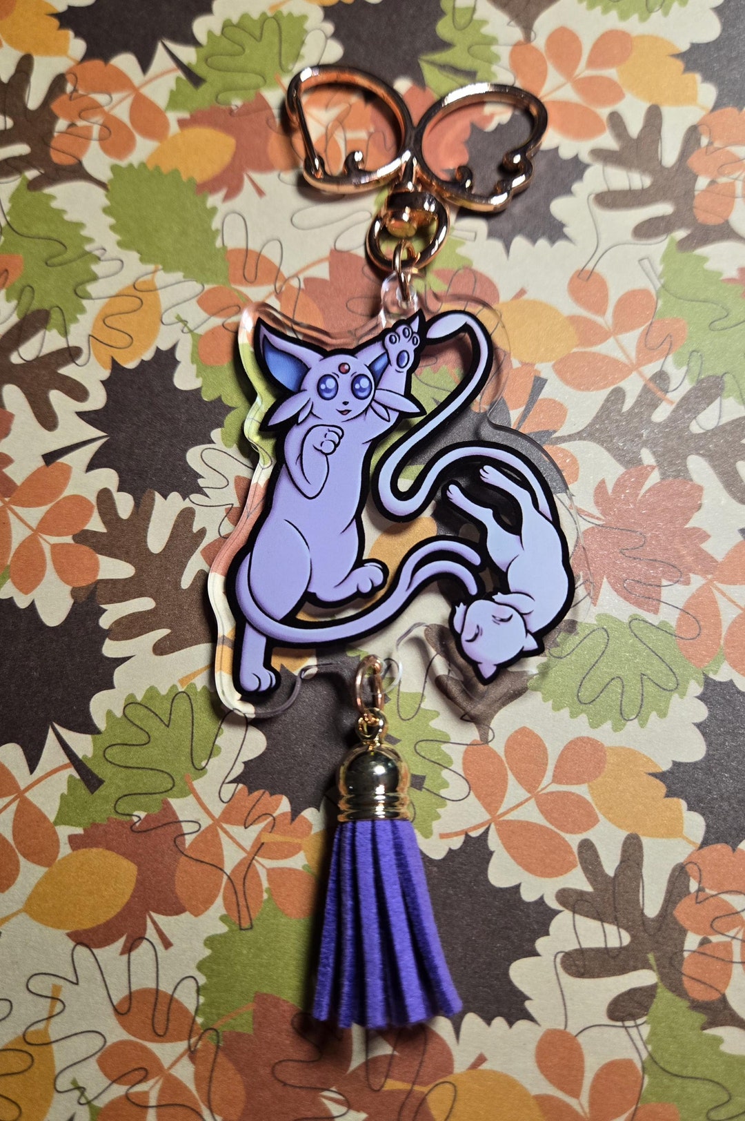 Espeon Tassel Keychain - Etsy