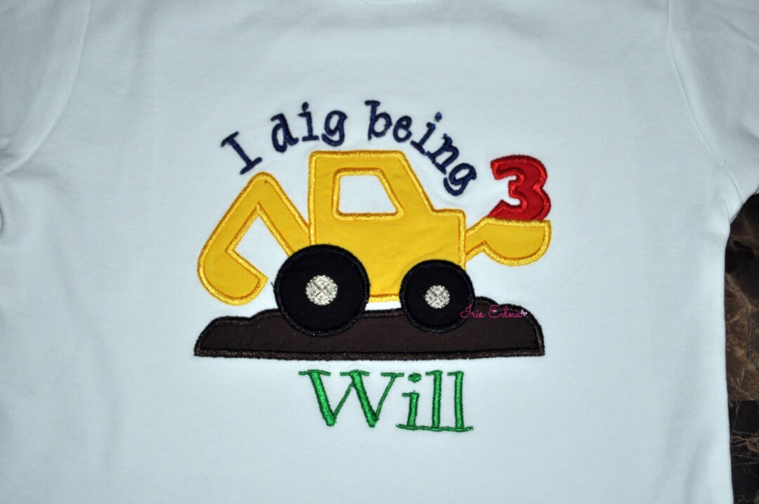 Boys i Dig Being 3 Shirt Short Sleeve or Long Sleeve - Etsy
