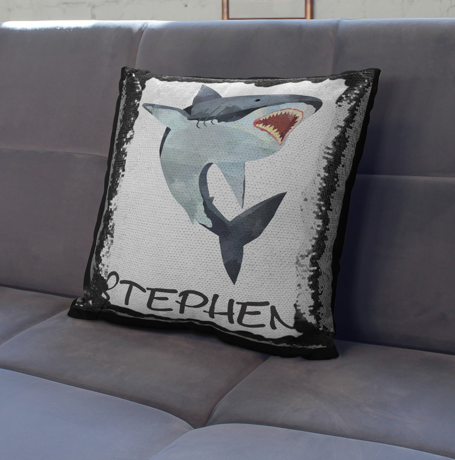 Personalized Shark Gift Custom Shark Decor Reversible | Etsy