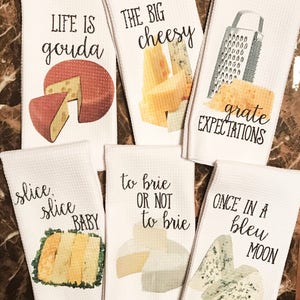 Cheese Decor - Funny Kitchen Towels - Cheese Towels - Cheesy Puns ...