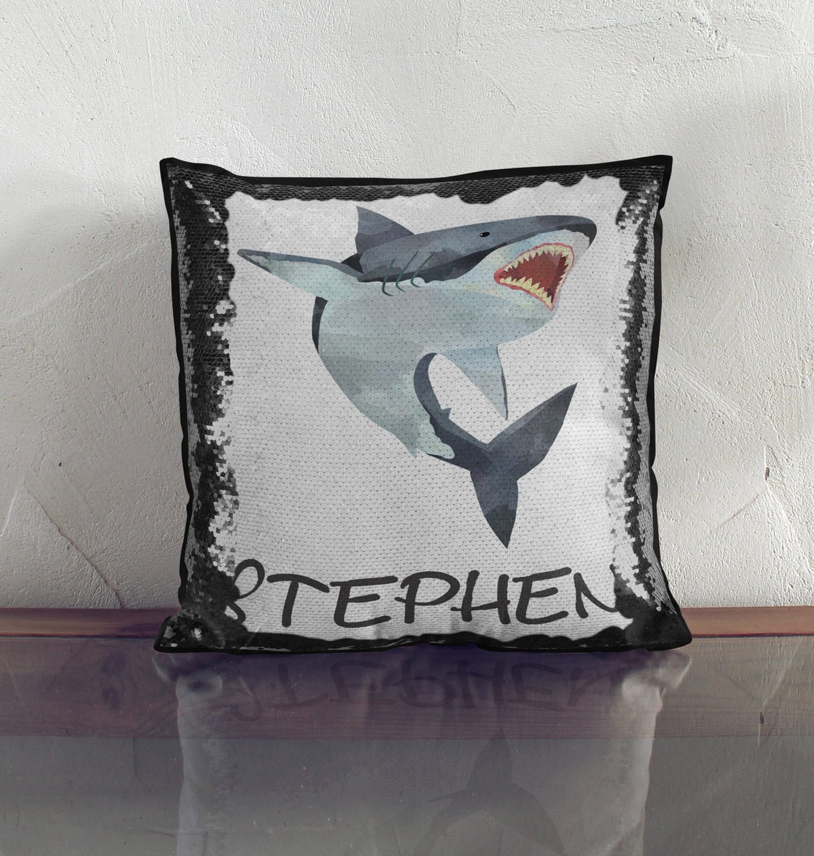 Personalized Shark Gift Custom Shark Decor Reversible | Etsy