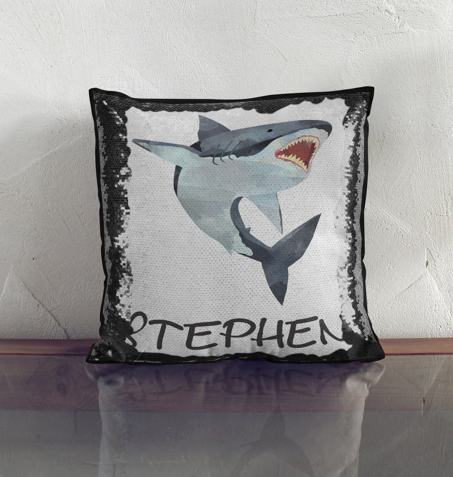 Personalized Shark Gift Custom Shark Decor Reversible - Etsy