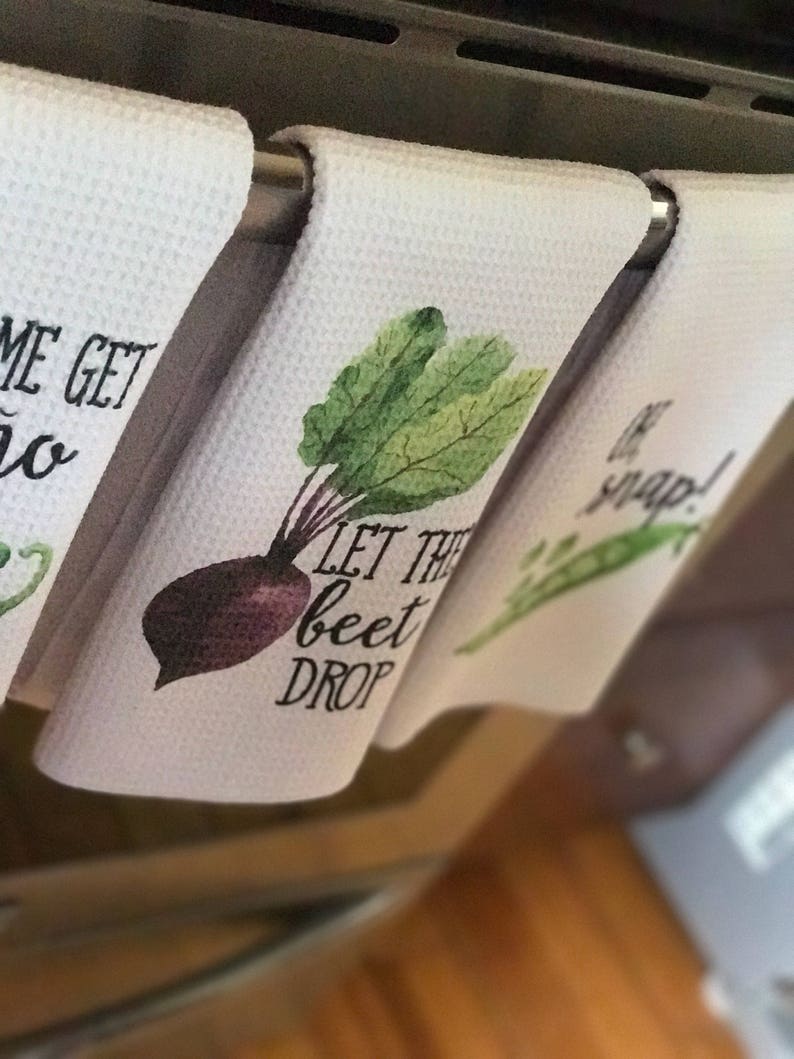 Funny Kitchen Towels Vegetable Decor Hostess Gift Dish | Etsy