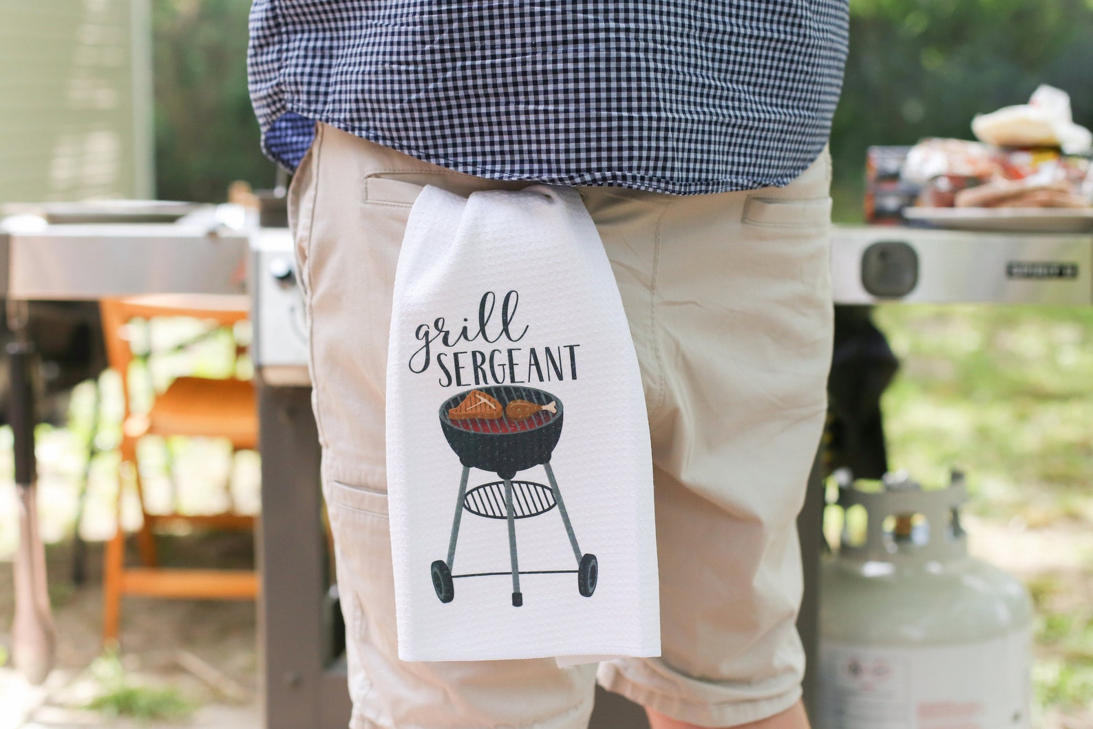 BBQ Grilling Gift - Funny Kitchen Towels - Gift for Dad - Grill Towel ...