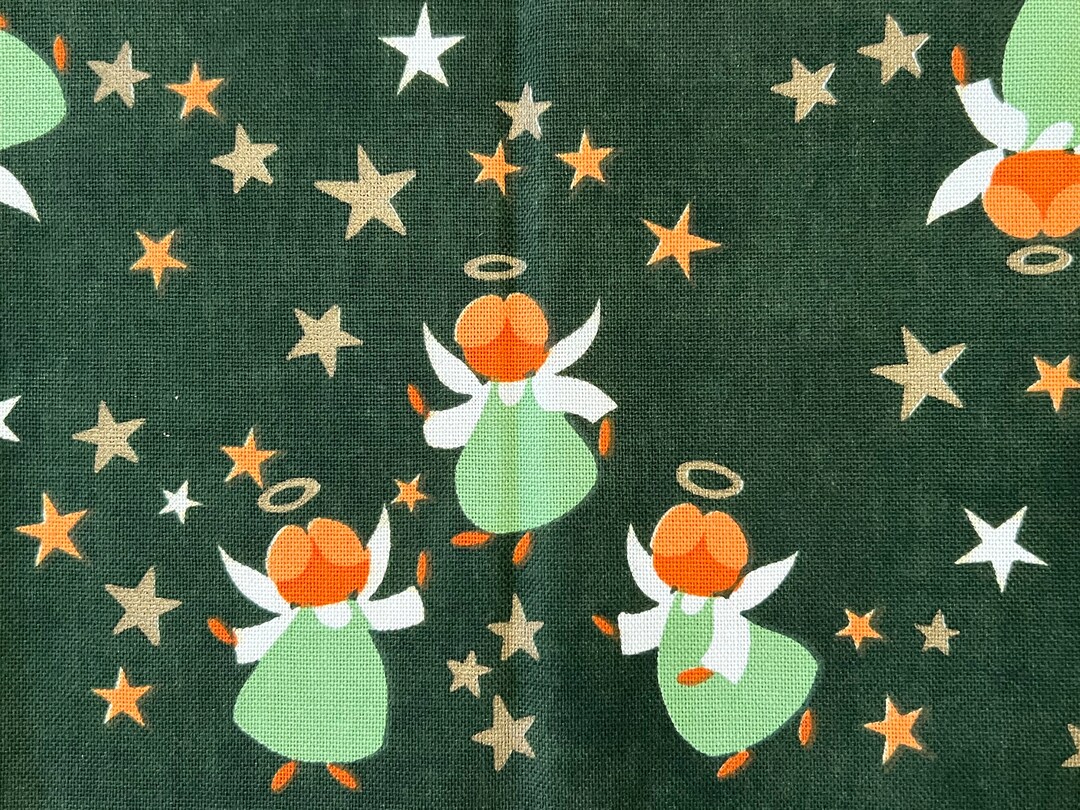 Danish Christmas Linen Table Runner, Angels/stars on Forest Green - Etsy