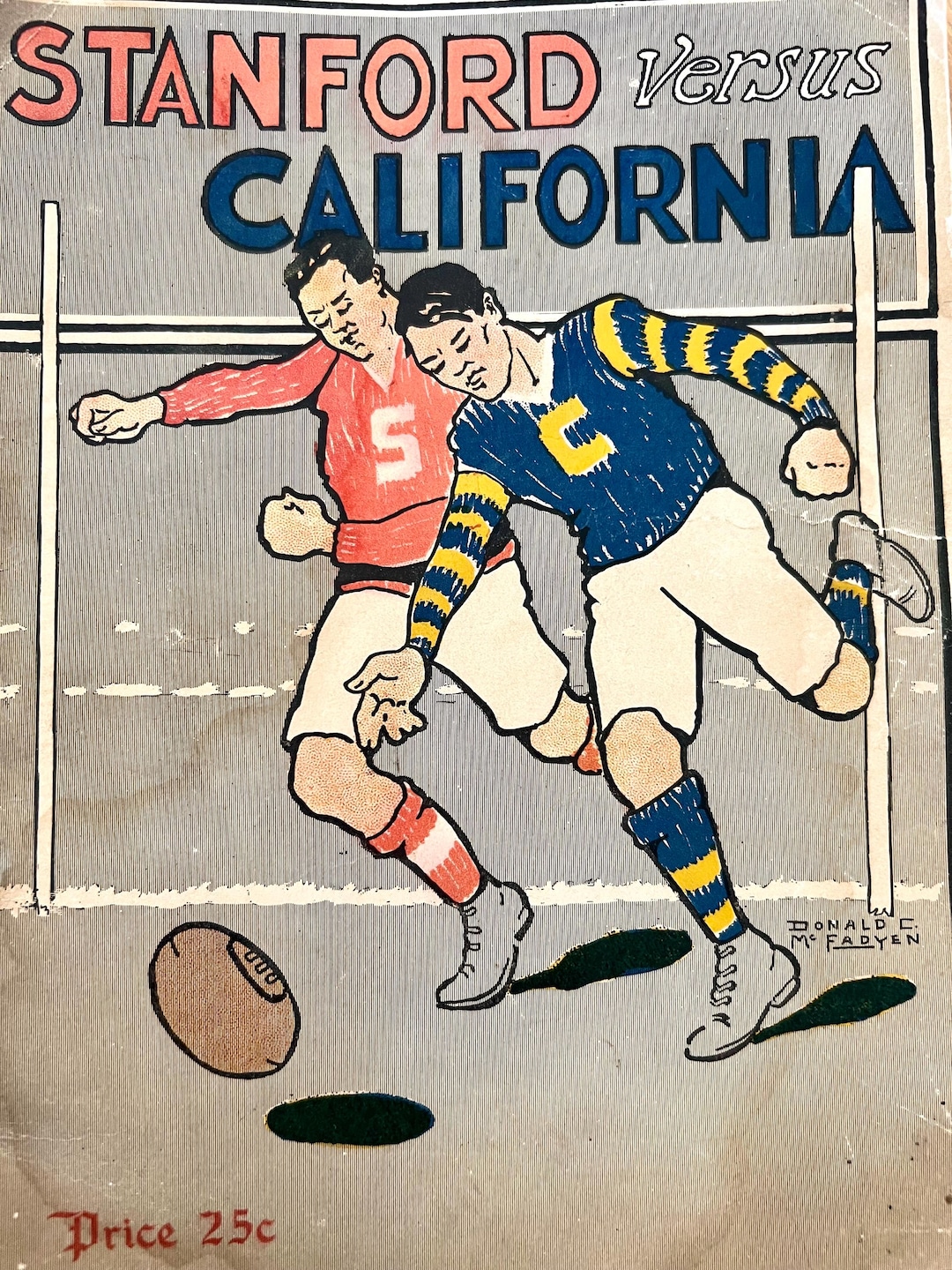 Antique College Football Souvenir Program, Stanford Versus California ...