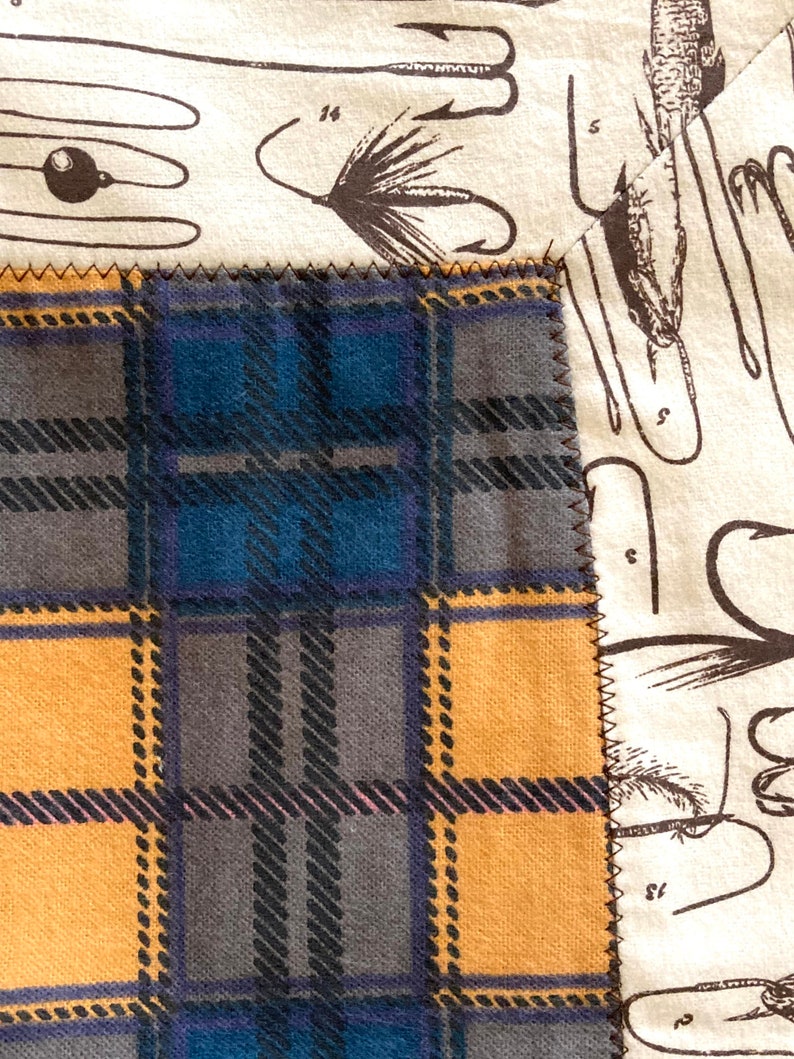 Plaid Fishing Inspired Square Table Linen Rustic Cabin - Etsy