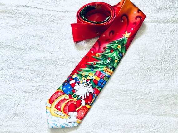 Jerry Garcia Christmas Santa Claus Red Silk Necktie Christmas - Etsy
