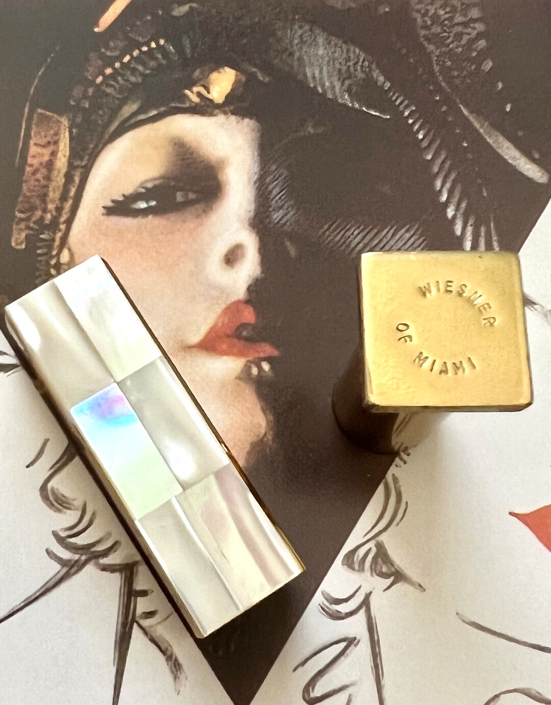 Vintage Weisner of Miami 1950s Mother of Pearl Lipstick Case - Etsy