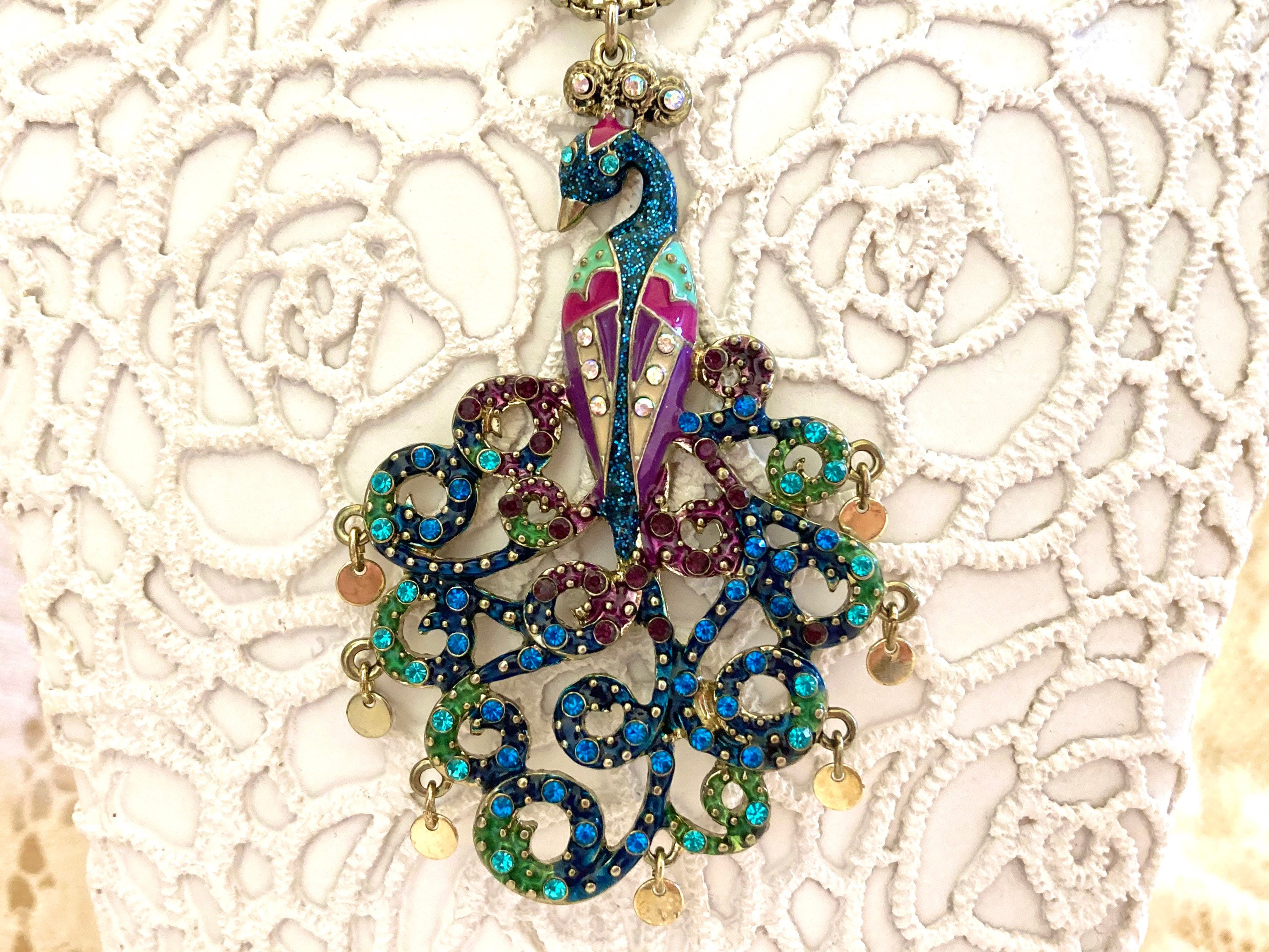Betsey johnson peacock necklace store