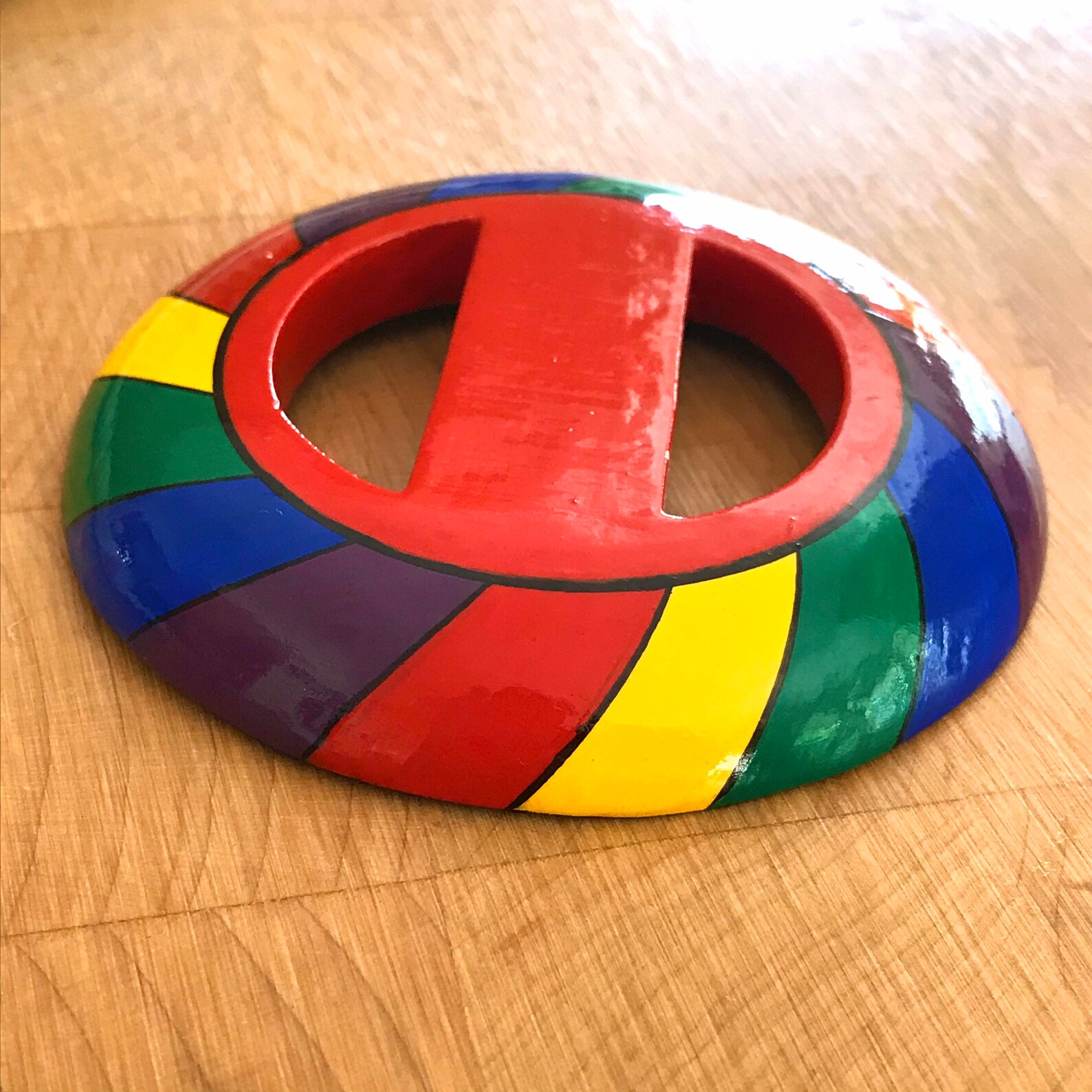 Colorful Wooden Rainbow Belt Buckle Hand Painted Round Buckle - Etsy