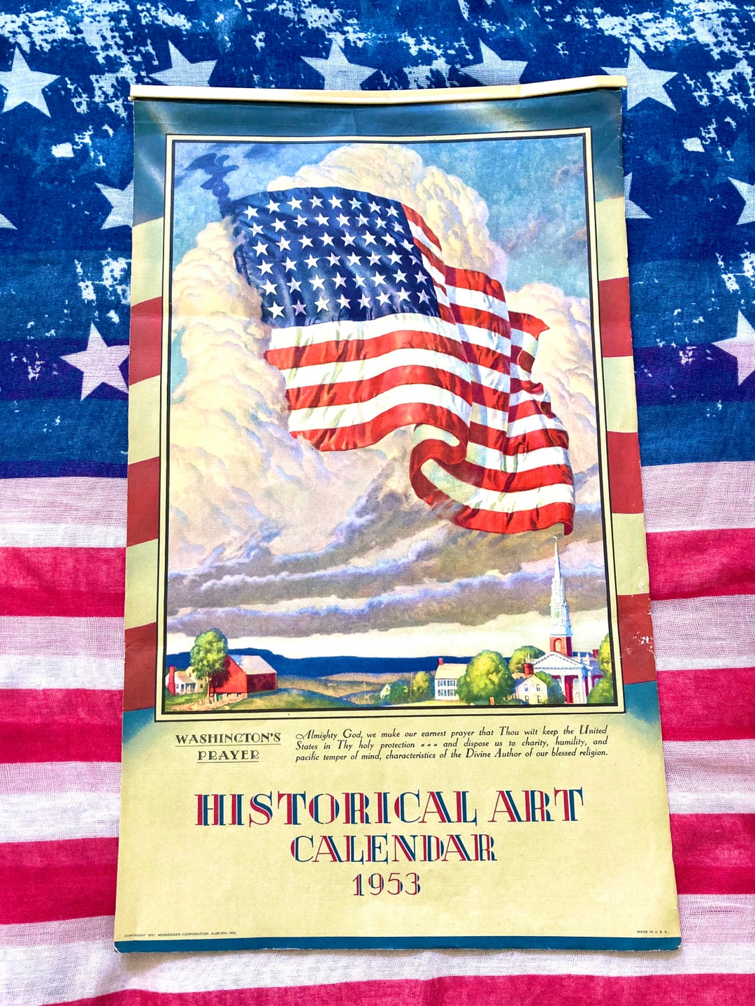 Vintage 1953 Historical Art Calendar, American History, Patriotic Theme ...