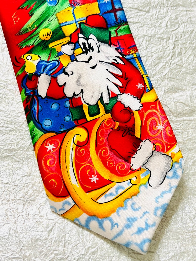 Jerry Garcia Christmas Santa Claus Red Silk Necktie Christmas - Etsy