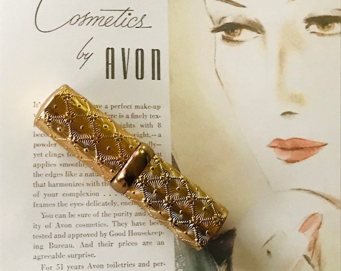 Vintage Avon Lipstick, Gold Lipstick Case With Pink Lipstick, Avon ...
