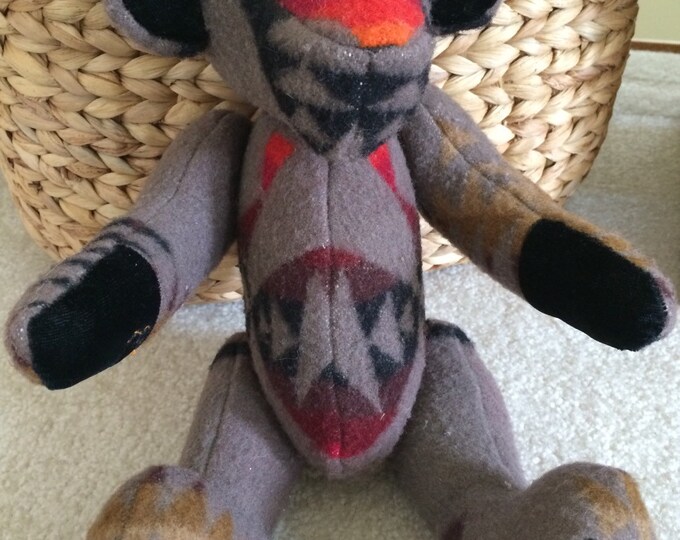 Vintage Pendleton Fabric Teddy Bear, Pendleton Chief Joseph Wool ...