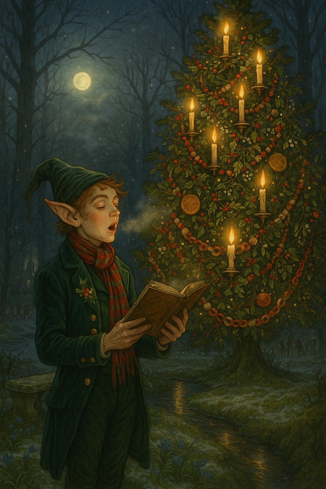 Christmas Victorian Elf Carol Singer Holy Night HD Digital Image for ...