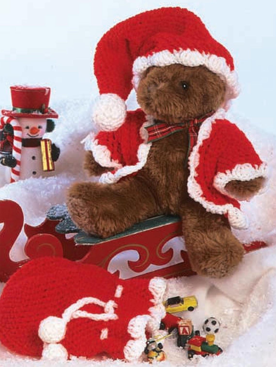 Christmas Bear Set Crochet Pattern for 13"teddy Hat Jacket Hat Pouch ...