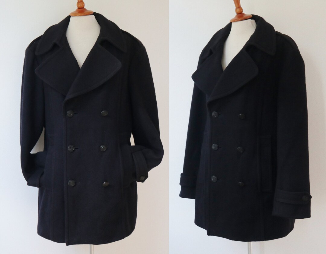 Blue 70s Vintage Mens Wool Jacket // Designed & Made by Melka // Size ...