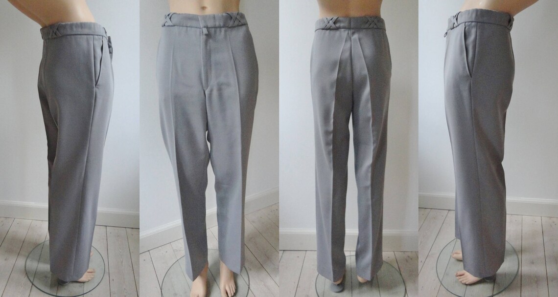 Cool Gray 70s Highwaisted Mens Pants // 2 Pockets // Straigth Legs ...