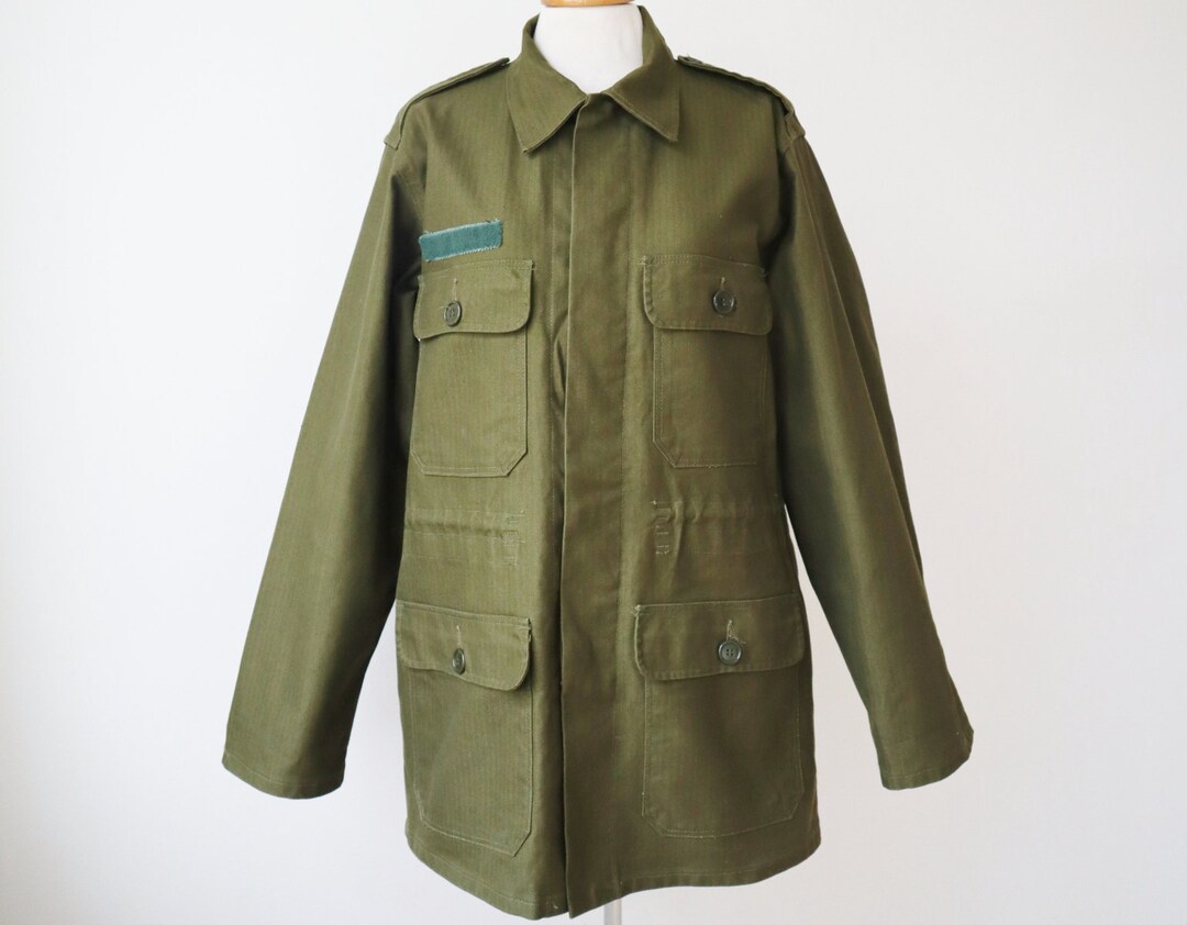 Danish Green Military Jacket // Unisex // Size M/L // 100% Cotton ...