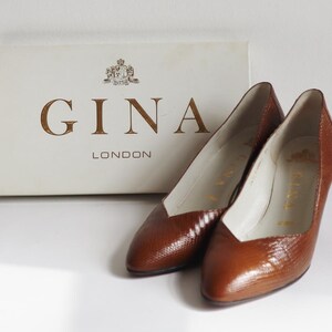 Brown 80s GINA Shoes in Box // Lizzard/leather // Size 38,5 // Made in ...
